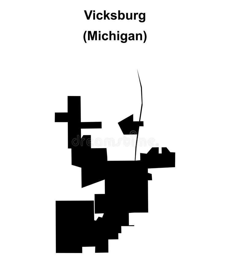 Mapa Del Esquema De Vicksburg Ilustración del Vector - Ilustración de ...