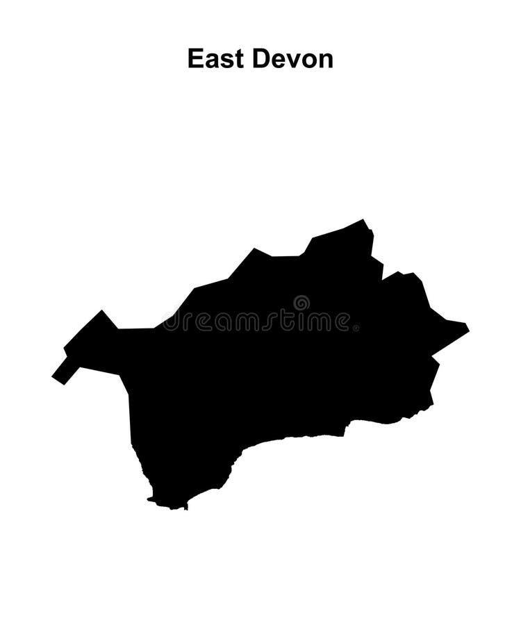 Mapa Del Esquema Del East Devon Ilustración del Vector - Ilustración de ...