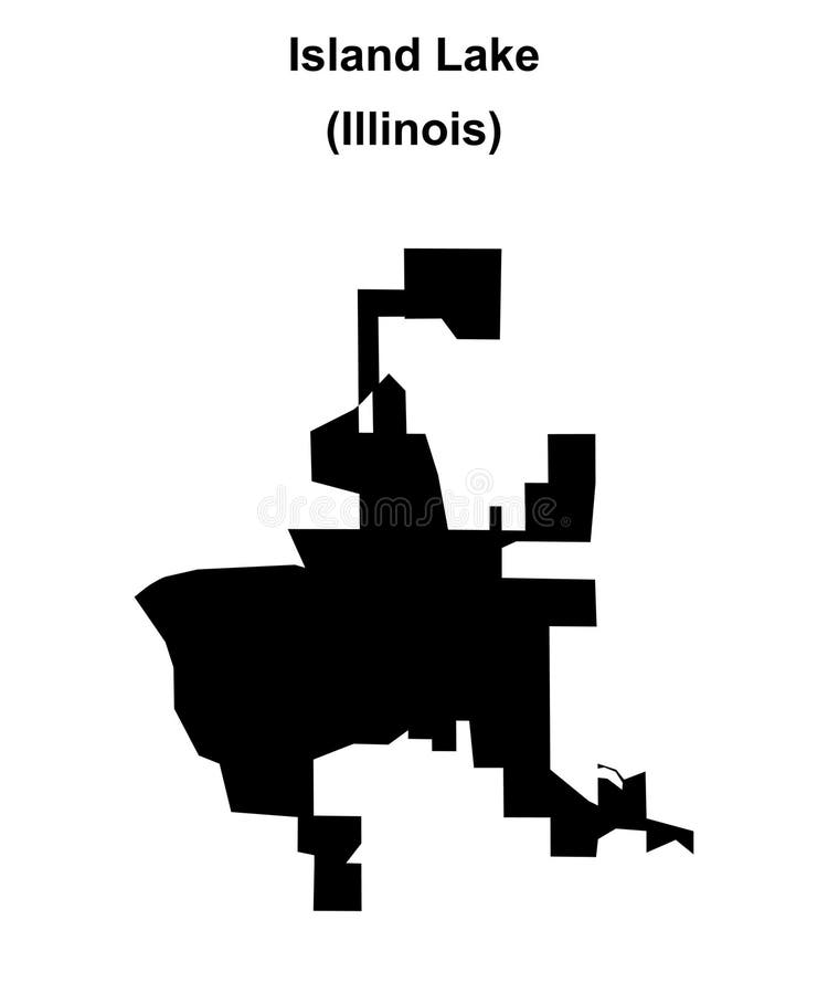 Mapa Del Esquema Del Lago De Isla Ilustración del Vector - Ilustración ...