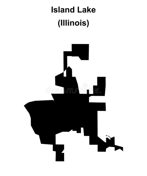 Mapa Del Esquema Del Lago De Isla Ilustración del Vector - Ilustración ...