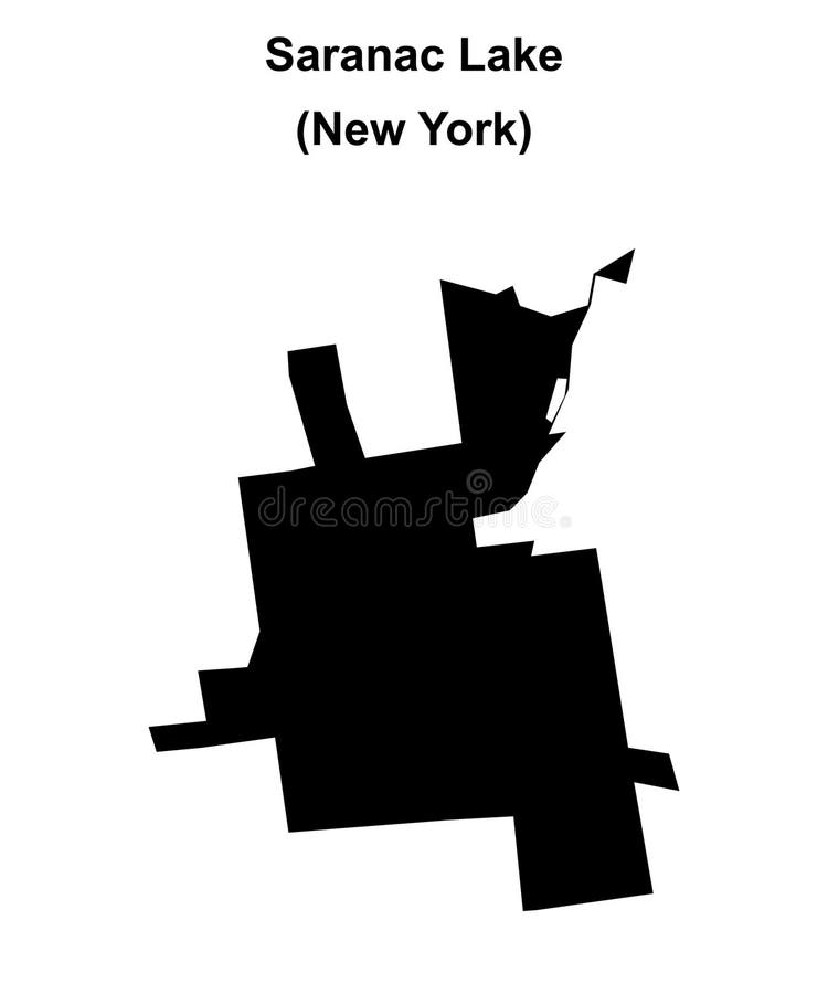 Mapa Del Esquema Del Lago Saranac Ilustración del Vector - Ilustración ...