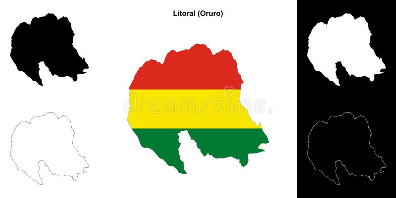 Mapa del esquema litoral ilustración del vector. Ilustración de vector ...