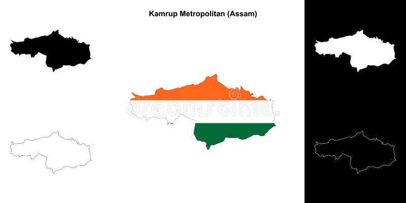 Mapa Del Esquema Metropolitano De Kamrup Ilustración del Vector ...