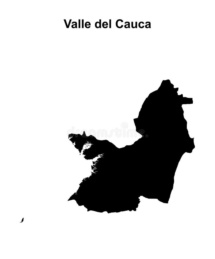 Mapa Del Esquema Del Valle Del Cauca Ilustración del Vector ...