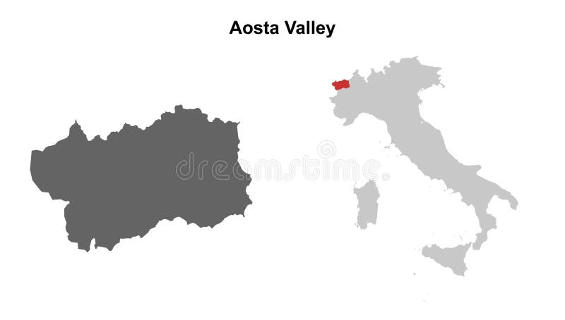 Mapa Del Esquema Del Valle De Aosta Ilustración del Vector - Ilustración de correspondencia ...