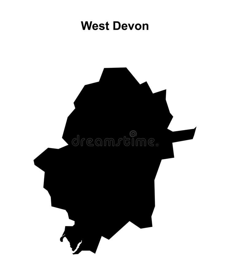 Mapa Del Esquema Del West Devon Ilustración del Vector - Ilustración de ...