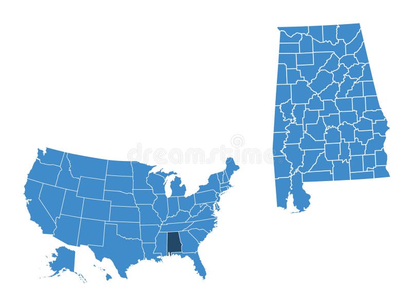 Mapa del estado de Alabama stock de ilustración. Ilustración de aislado ...