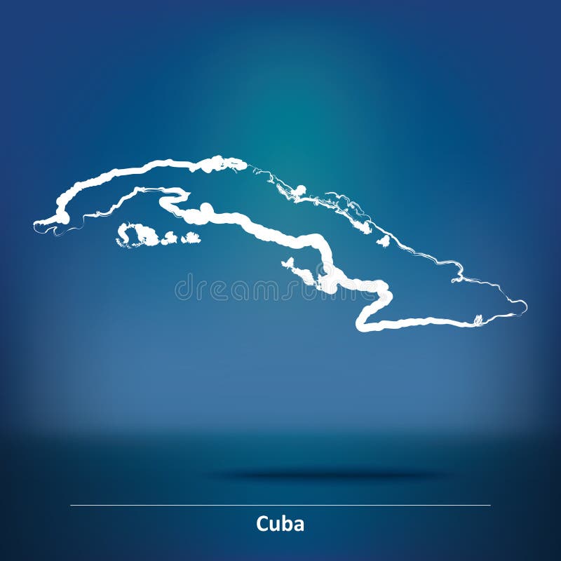 Mapa del garabato de Cuba ilustración del vector. Ilustración de ...
