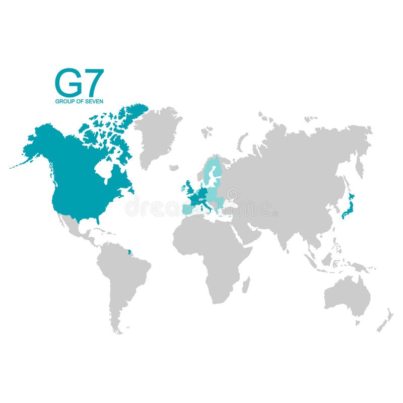 Mapa del grupo de siete ilustración del vector. Ilustración de francia ...