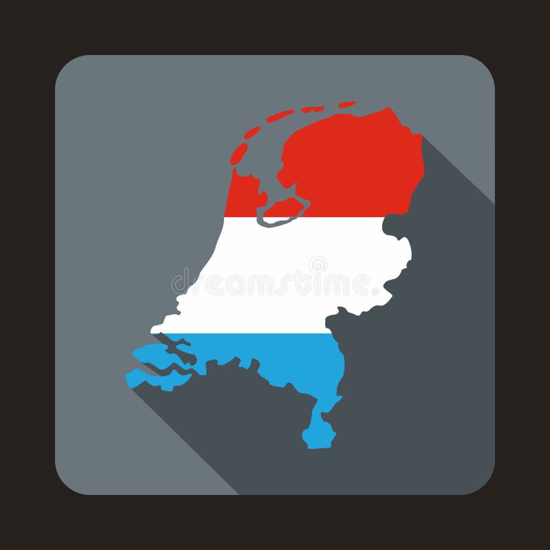 Mapa Del Icono De Holanda, Estilo Plano Ilustración del Vector ...