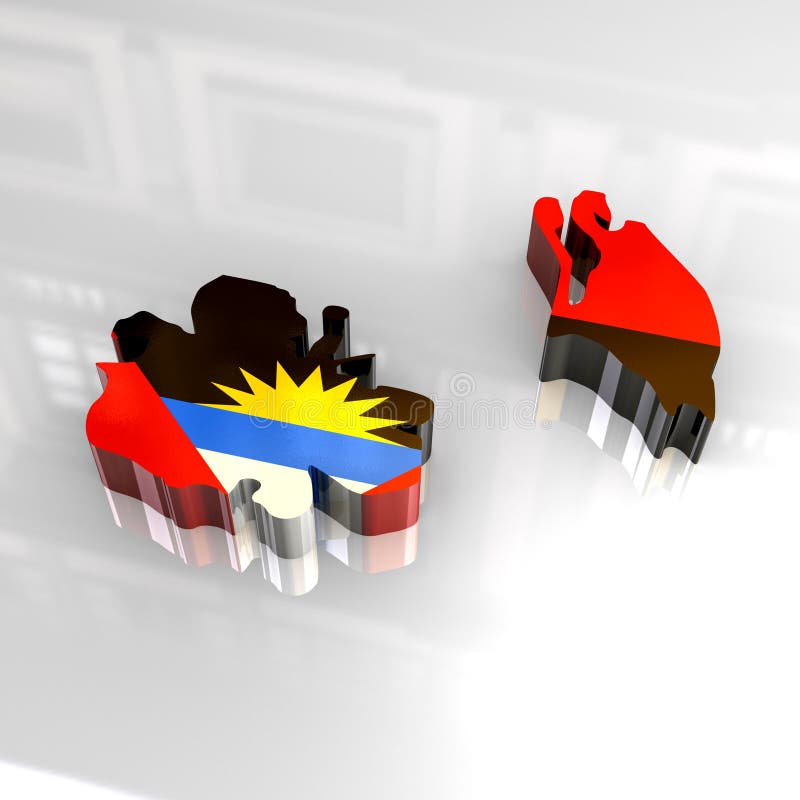 Mapa De La Bandera 3d De Antigua Y De Barbuda Stock de ilustración ...