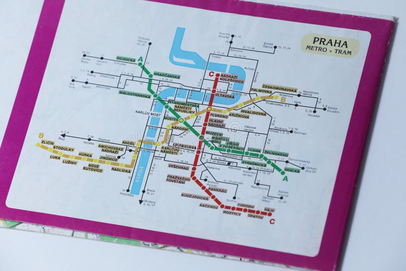Mapa del metro en Praga foto de archivo editorial. Imagen de recorrido ...