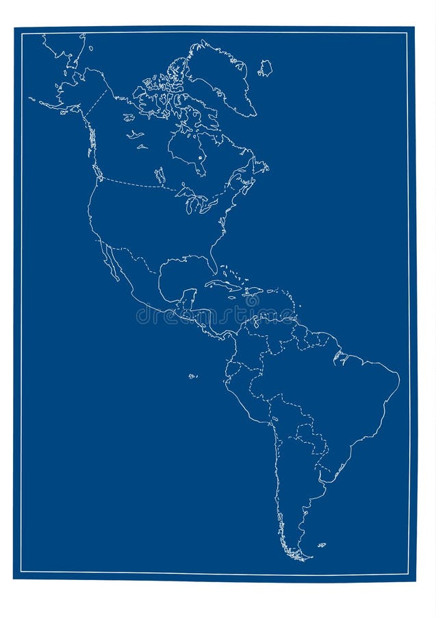 Mapa Garabateado Del Continente Americano Ilustración del Vector ...