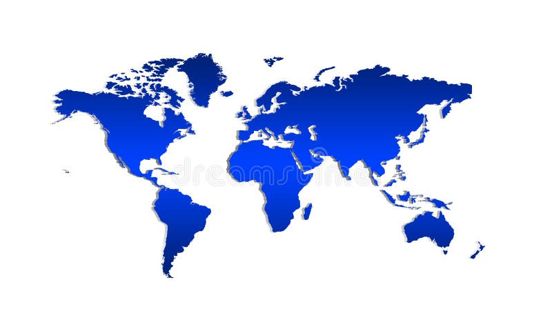 Mapa Azul Del Vector Plantilla Del Mapa Del Mundo Mapa Del Mundo En El ...