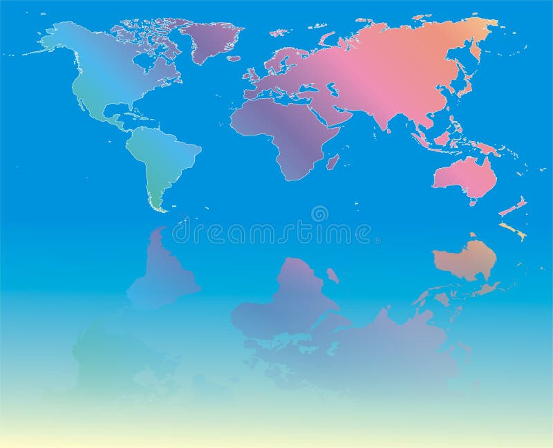 Mapa Del Mundo Colorido Imagen. Imagen: 4930120