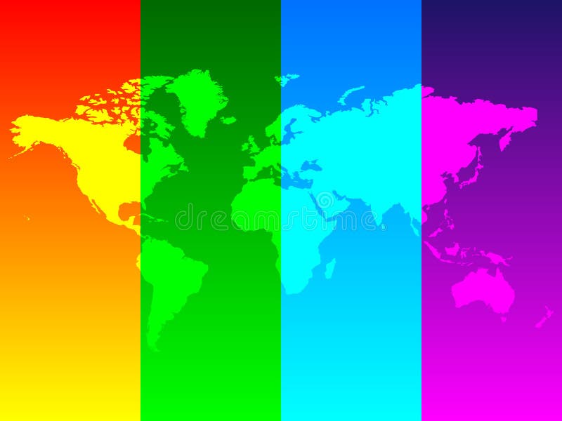 Mapa Del Mundo Colorido Imagen. Imagen: 5768175