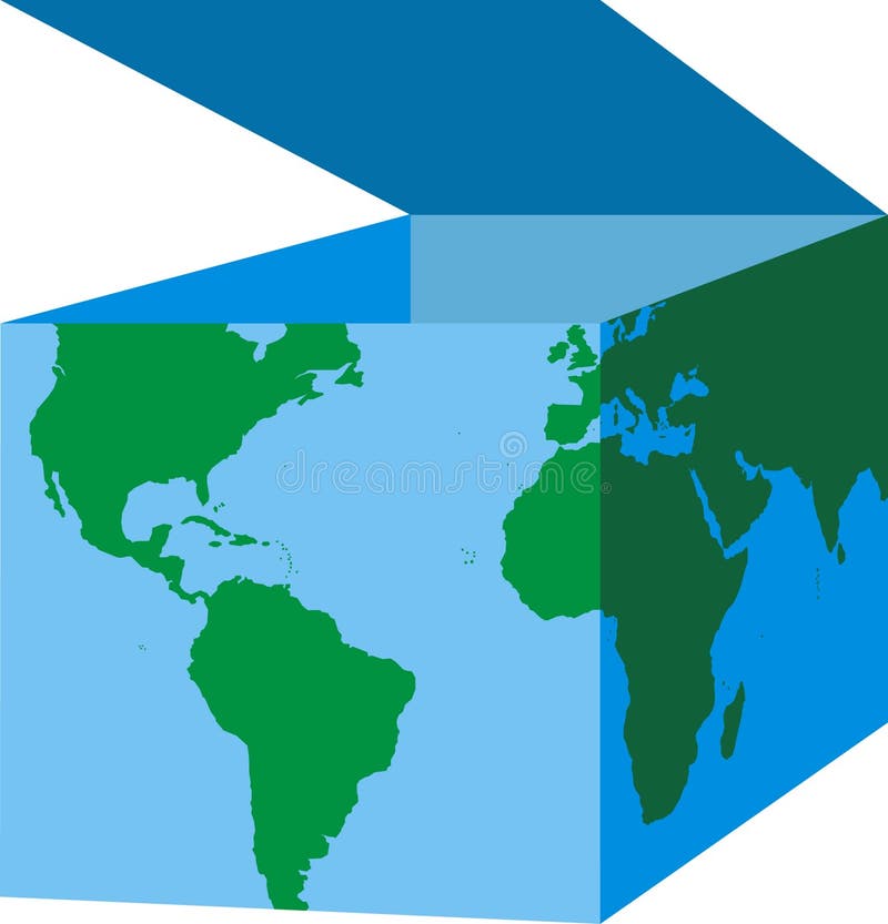 Mapa del mundo como cubo ilustración del vector. Ilustración de ...