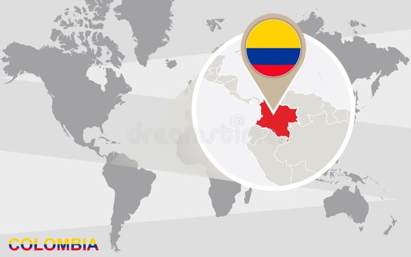 Colombia Magnificada Sobre El Mapa Del Mundo 3 Versiones Del Mapa ...