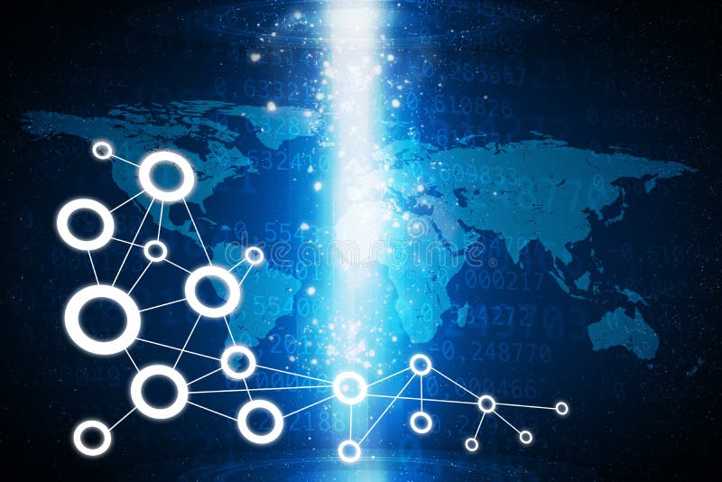 Mapa Del Mundo Con La Luz De Destello Imagen de archivo - Imagen de ...