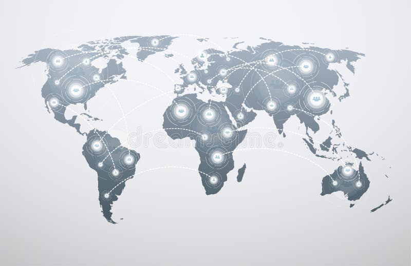 Mapa Del Mundo Con Las Conexiones Globales Ilustración del Vector ...