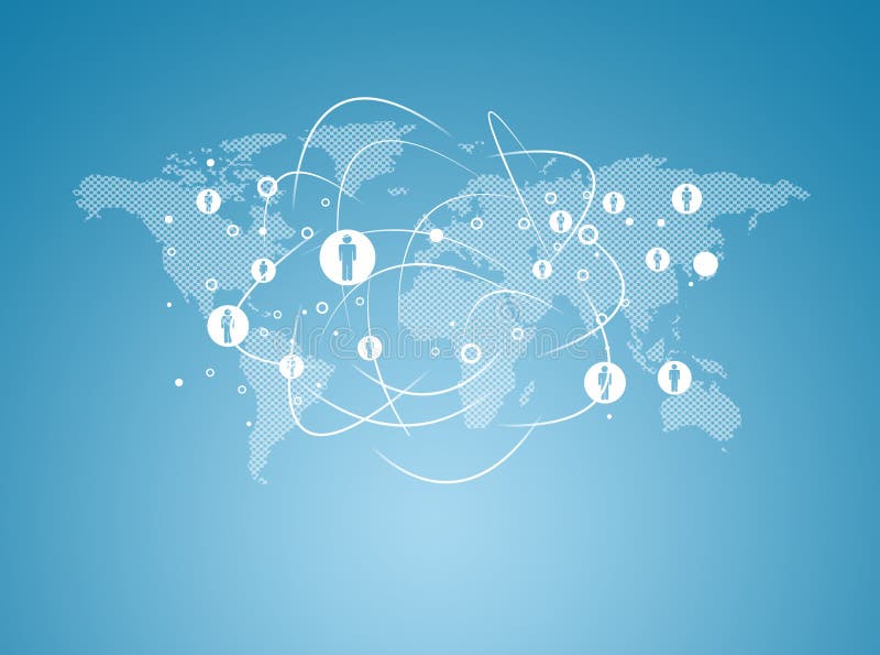 Mapa Del Mundo Con Los Contactos Stock de ilustración - Ilustración de ...