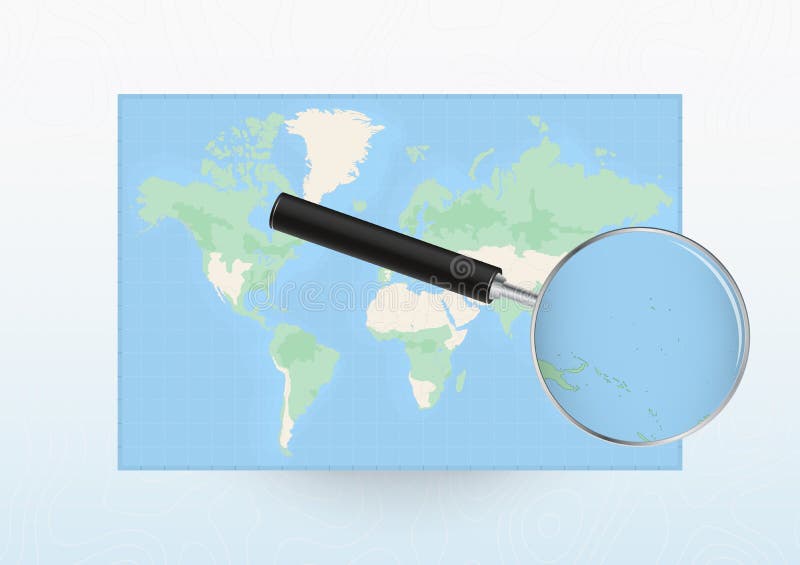Mapa Del Mundo Con Una Lupa Dirigida a Nauru Buscando Nauru Con Lupa ...