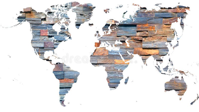 Mapa Del Mundo Cortado En Tejas Coloreadas Multi Imagen de archivo ...