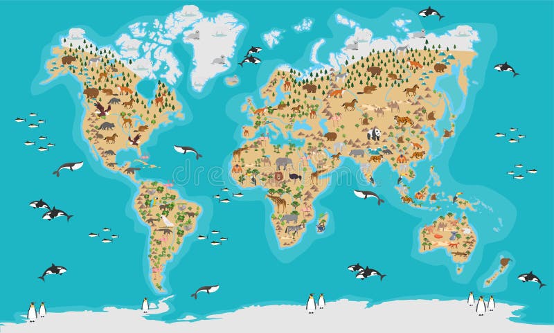 Mapa Del Mundo Detallado Altamente Ilustración del Vector - Ilustración ...