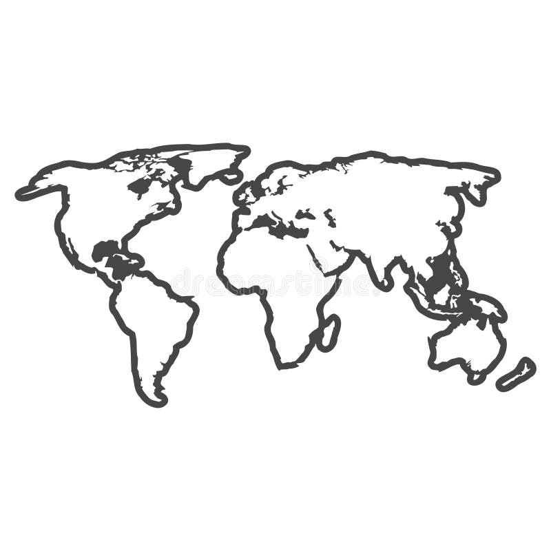 Mapa Del Mundo En Blanco, Ejemplo Del Vector En El Fondo Blanco ...