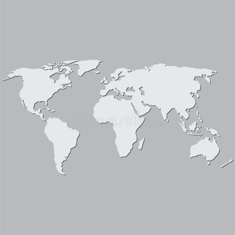 Mapa Del Mundo En Blanco, Vector Simple Ilustración del Vector ...