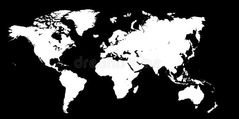 Mapa Del Mundo En Blanco Y Negro Stock de ilustración - Ilustración de ...