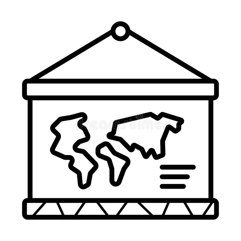 Mapa Del Mundo En Un Icono De La Escuela Stock de ilustración ...