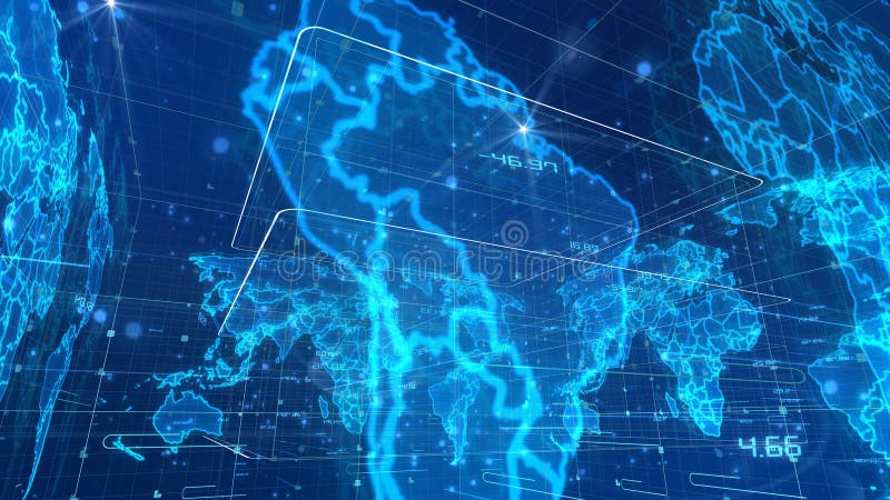 Mapa Del Mundo Multidimensional De Las Noticias De Digitaces Stock de ...