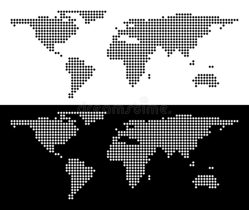 Mapa del mundo del pixel ilustración del vector. Ilustración de globo ...