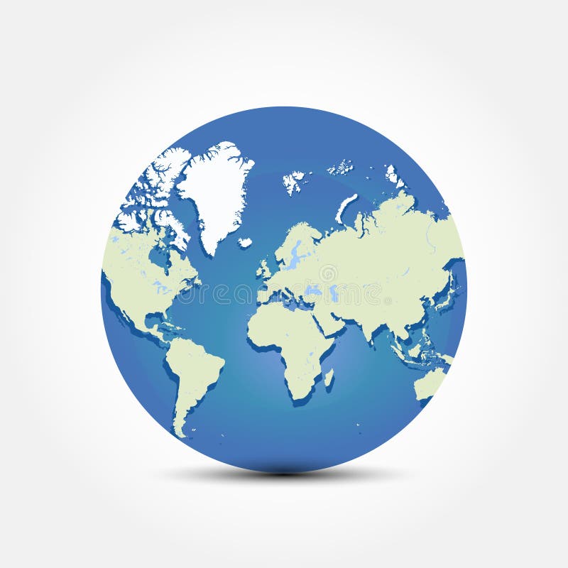 Mapa Del Mundo Redondo Del Globo Ejemplo Plano EPS 10 Stock de ...