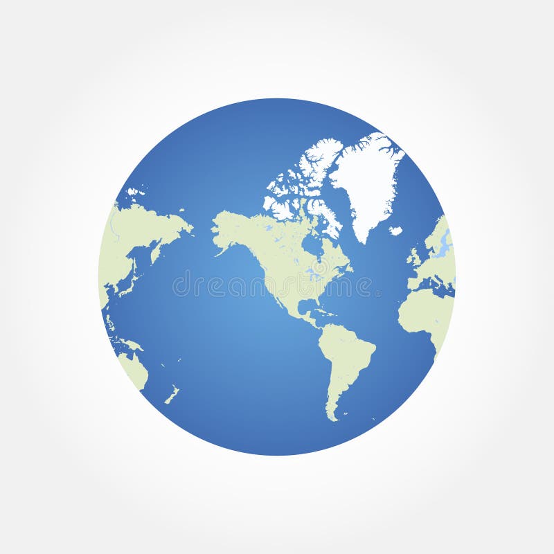 Mapa Del Mundo Redondo Del Globo Ejemplo Plano EPS 10 Stock de ...