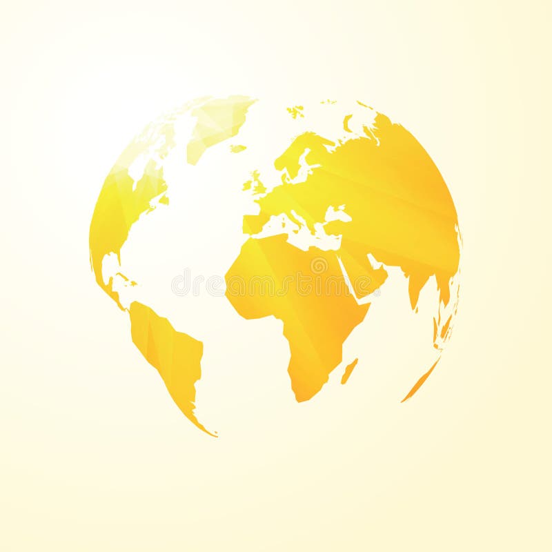 Mapa del mundo amarillo ilustración del vector. Ilustración de europa ...