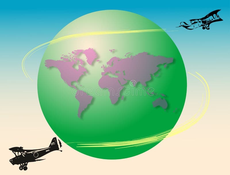 Mapa Del Mundo Y Aviones Imagen. Imagen: 4675256