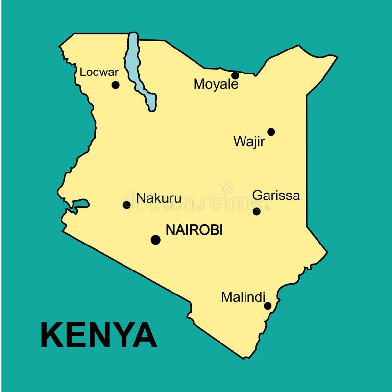 Mapa del país de kenya ilustración del vector. Ilustración de contorno ...