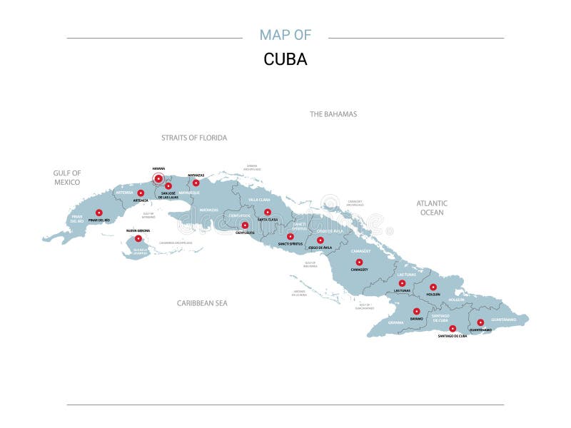 Mapa De Cuba - Ejemplo Del Vector Ilustración del Vector - Ilustración ...