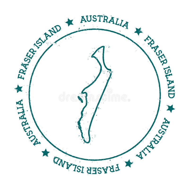 Fraser Island Map Outline El Vintage Descubre Ilustración del Vector ...