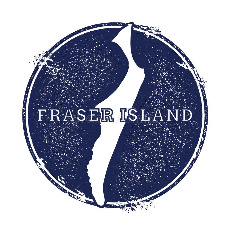 Fraser Island Map Outline El Vintage Descubre Ilustración del Vector ...