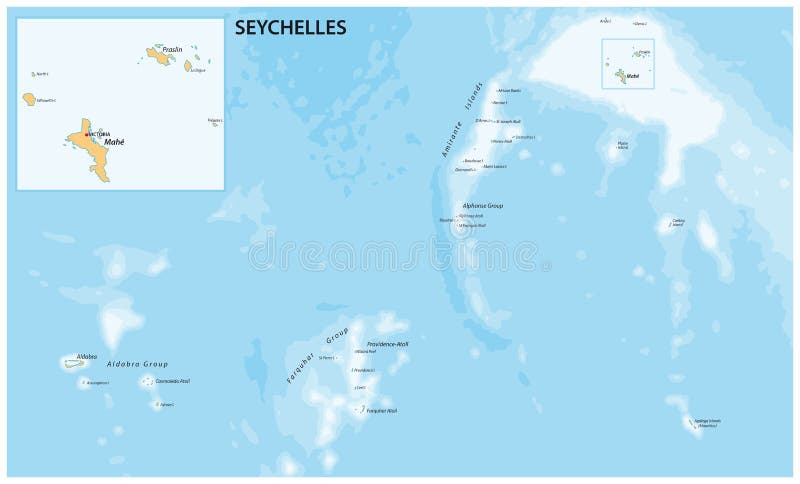 Mapa Del Vector De La República De Las Seychelles Ilustración del ...
