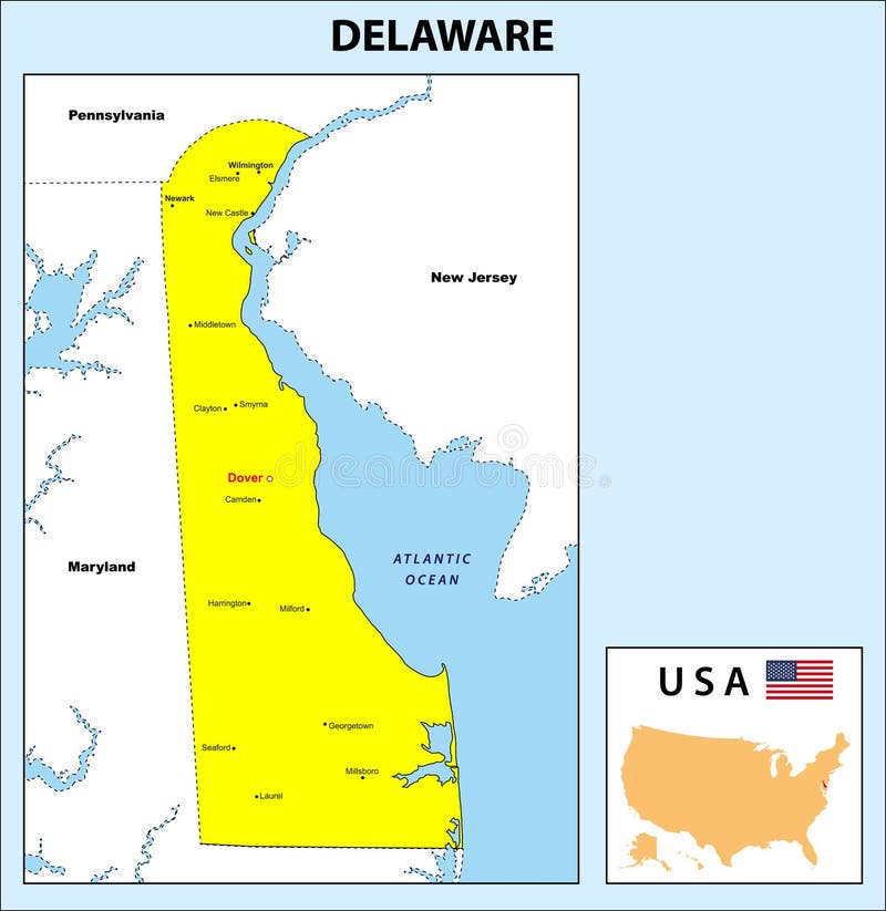 Mapa Delaware. Mapa Do Estado E Do Distrito De Delaware. Mapa ...