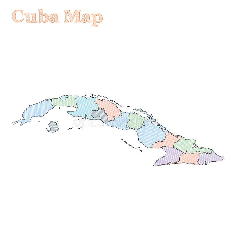Mapa Desenhado à Mão De Cuba Ilustração do Vetor - Ilustração de mapa ...