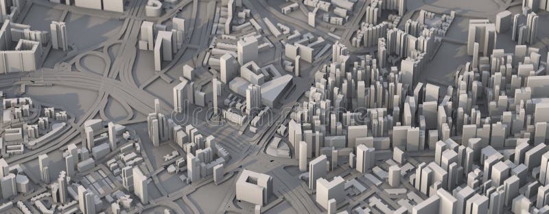 Mapa Digital De Visión De Futuro De Ciudad 3d Stock de ilustración ...