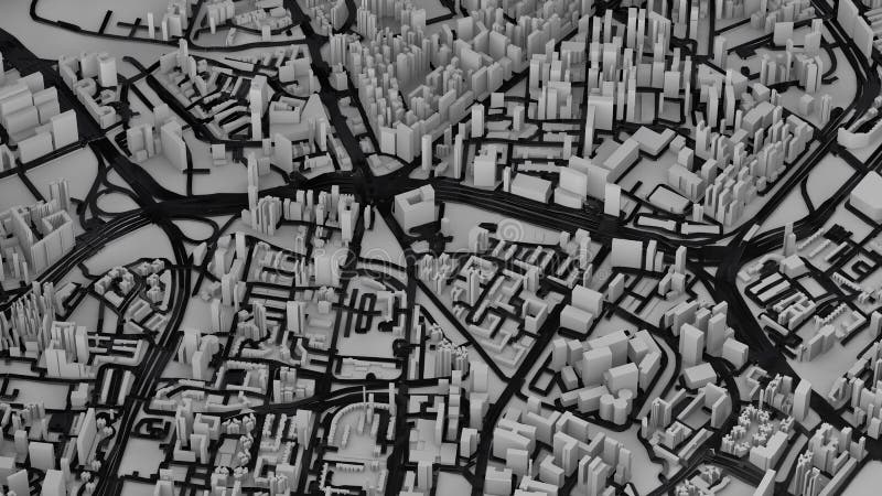 Mapa Digital De Visión De Futuro De Ciudad 3d Stock de ilustración ...