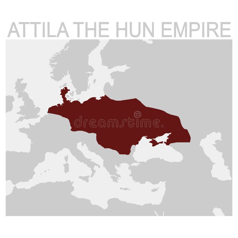 Mapa Do Attila O Império Do Huno Ilustração do Vetor - Ilustração de ...