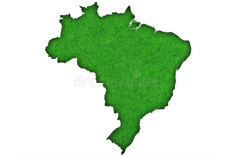 O Mapa De Brasil é Verde Em Um Fundo 3d Azul Ilustração Stock ...