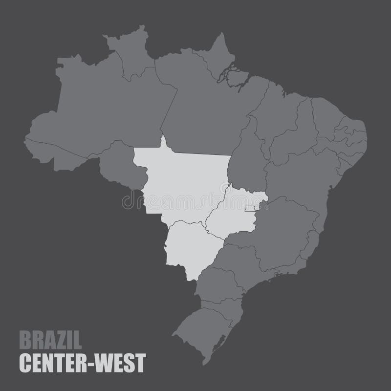 Mapa Do Centro-Oeste Do Brasil Ilustração Stock - Ilustração de ...